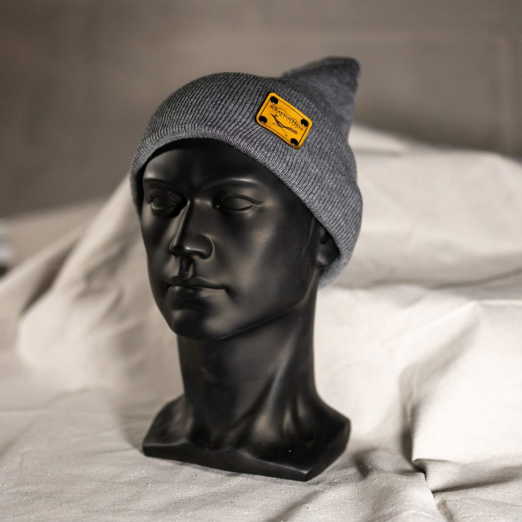 CHC Cuffed Beanie with Square Leather Patch | SP12 - Pennington Designs ...